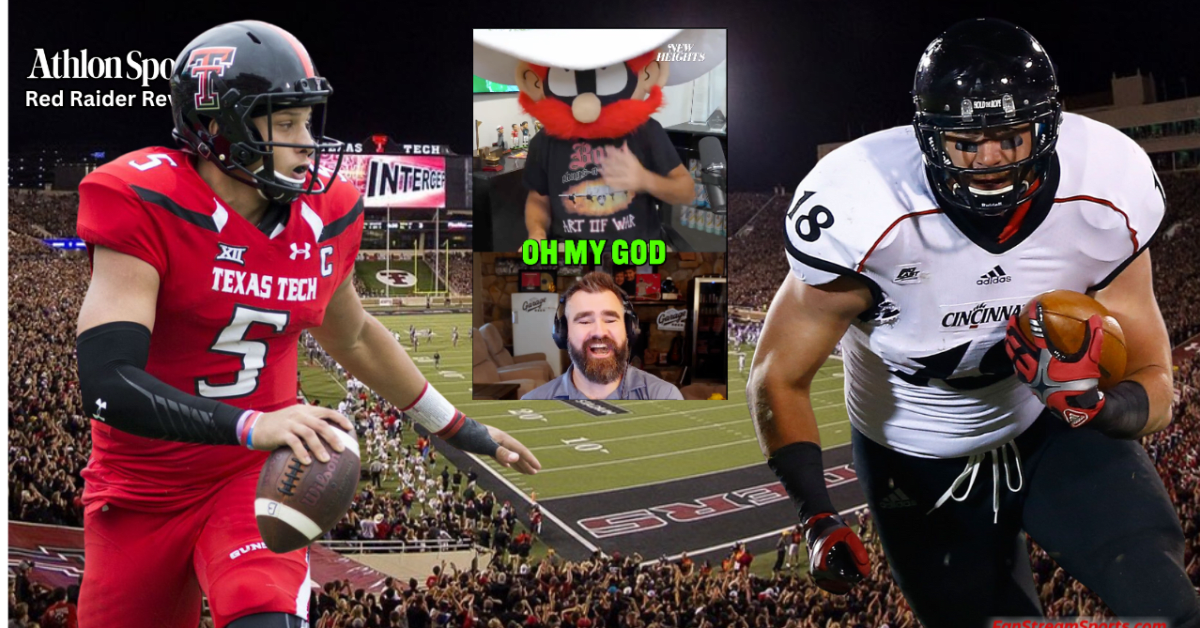 Texas Tech Red Raiders WATCH: Travis Kelce Pays Off Bet with Patrick Mahomes for Cincinnati ...