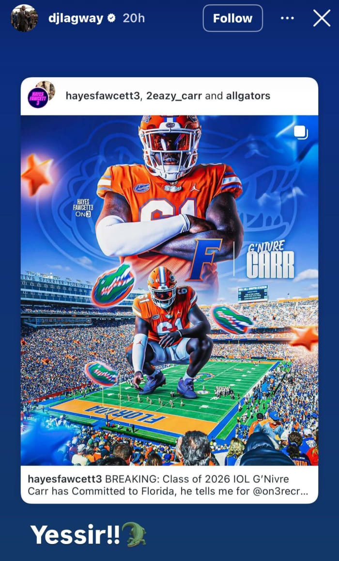 DJ Lagway Reacts to Florida's Latest Recruiting Win - Athlon Sports