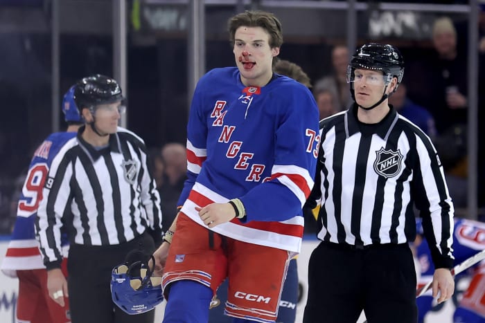 Rangers' Matt Rempe Under Fire for Controversial Elbow Hit vs ...