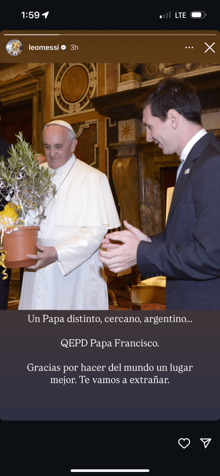 Lionel Messi’s Emotional Reaction to Death of Pope Francis - Athlon Sports