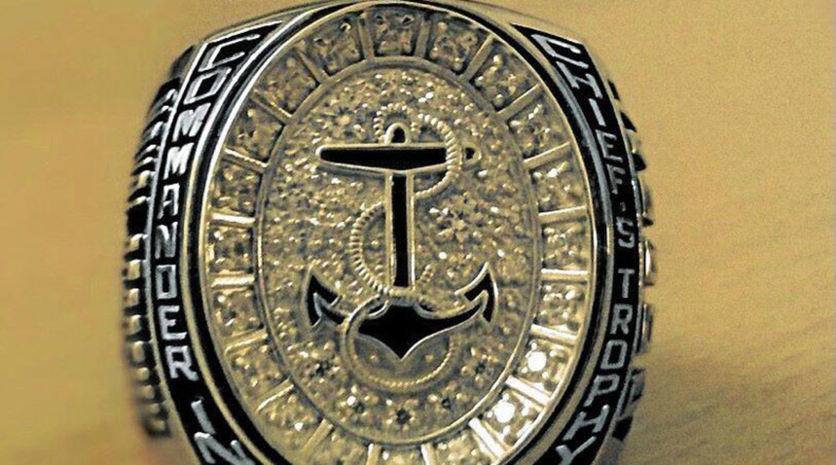 Navy Coach Ken Niumatalolo Displays Commander-in-Chief's Trophy Ring ...