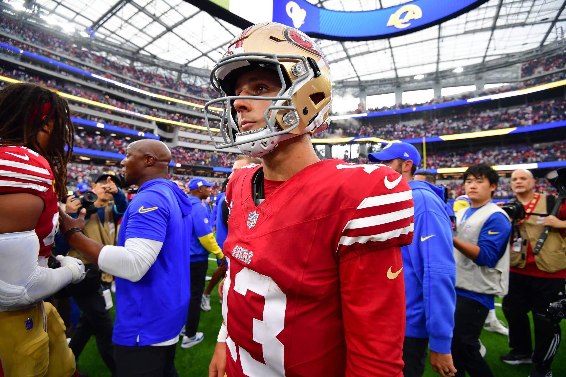 49ers Coach Suggests Brock Purdy Hasn't Made Progress In 2024 - Athlon ...