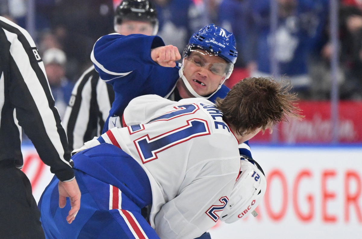 Canadiens' Hit on Maple Leafs' John Tavares Sparks Center-Ice Fight ...