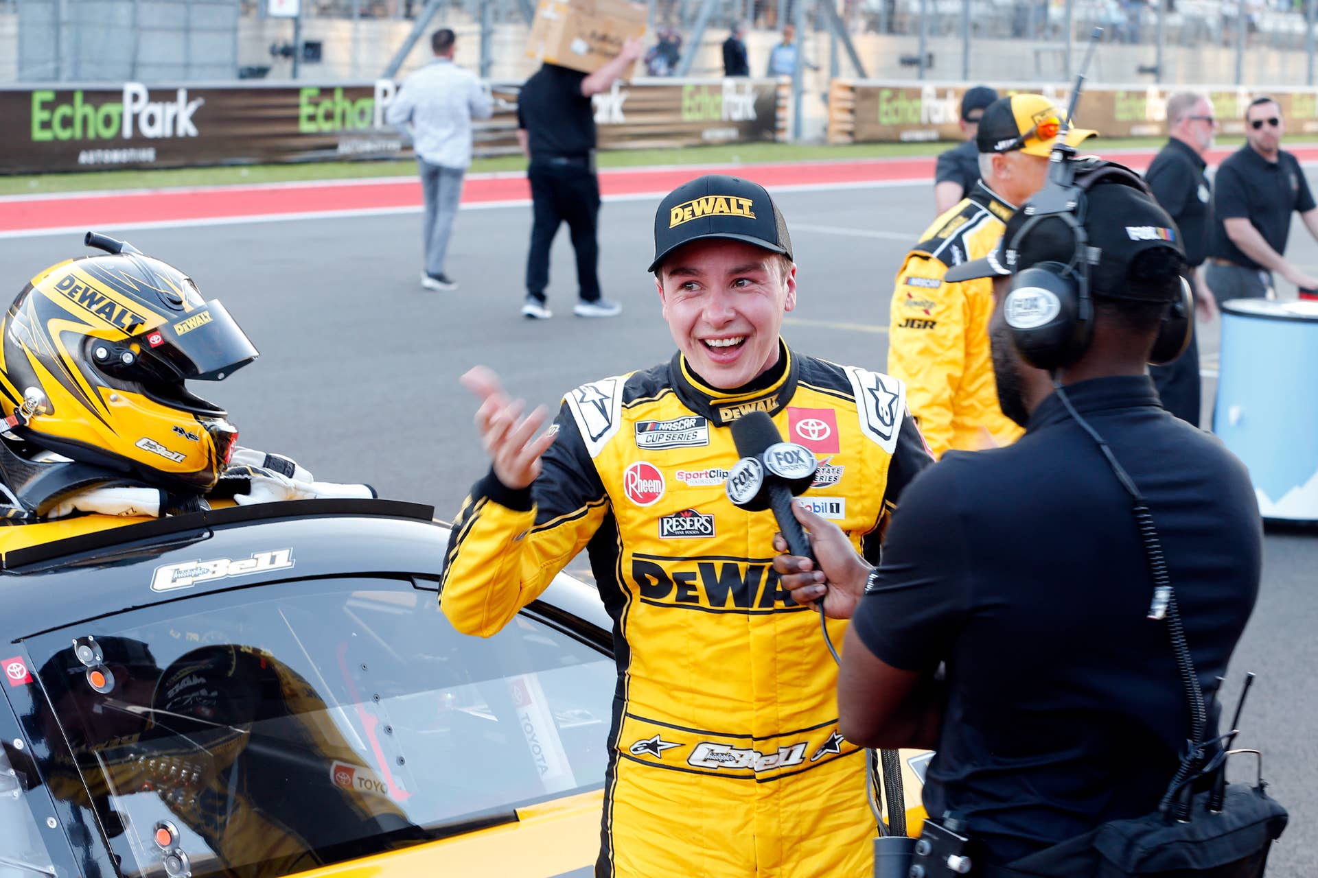 Yellow Nascar Driver