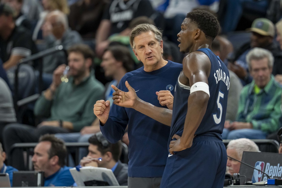 Chris Finch Gets Honest About His Fear After Anthony Edwards' Ankle Injury - Athlon Sports