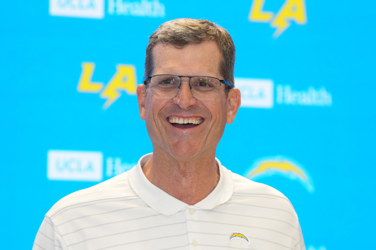 Chargers' Jim Harbaugh Gets Heartwarming Surprise at Rookie Minicamp ...