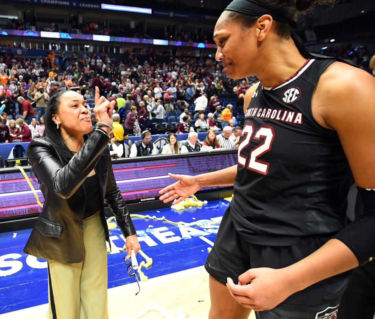 Dawn Staley Sends A'ja Wilson Message on Wednesday - Athlon Sports