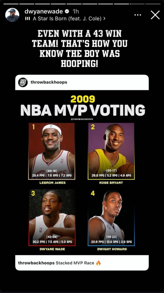 Dwyane Wade Sends Strong Message About MVP Race Lost to LeBron James ...