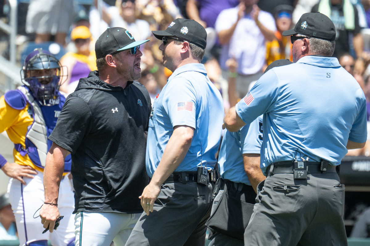 Coastal Carolina’s Kevin Schnall Said he did Not Bump Into the Umpire ...