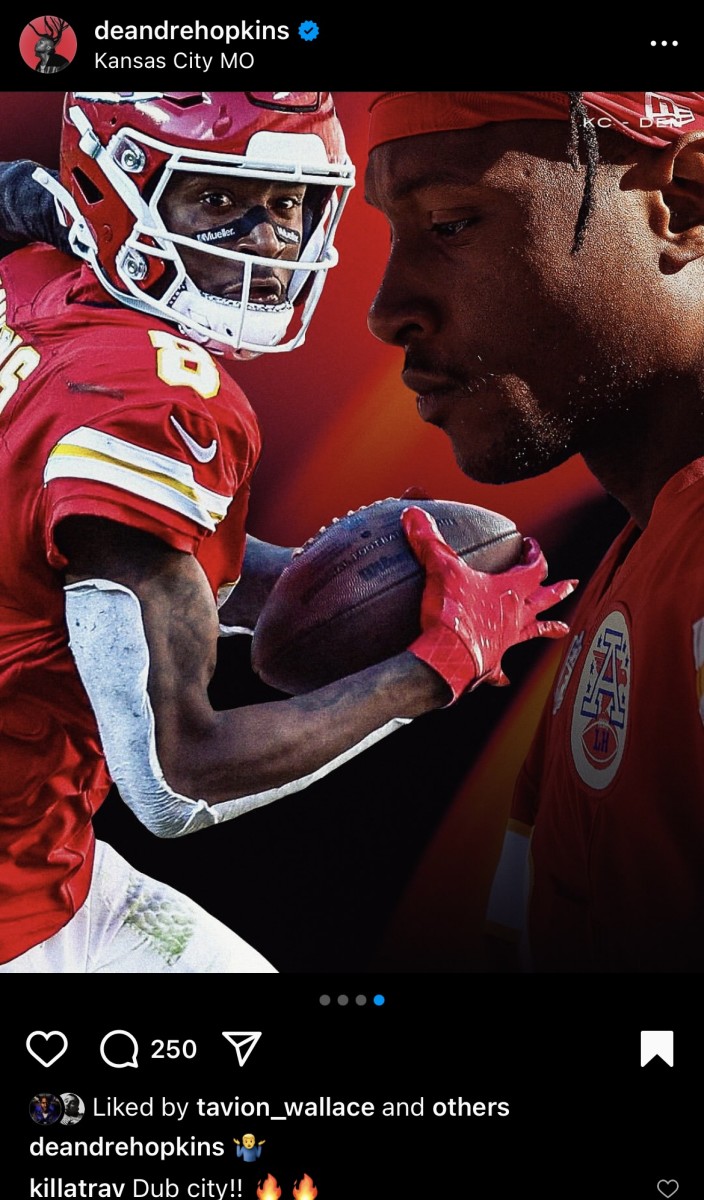 Travis Kelce Sends Two-Word Message to DeAndre Hopkins Over Chiefs Post - Athlon Sports