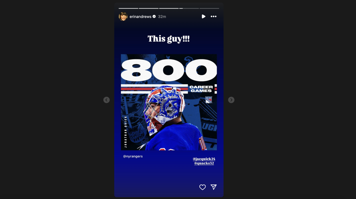 Erin Andrews Sends 2-Word Message Amid Jonathan Quick News - Athlon Sports Erin Andrews Sends 2-Word Message Amid Jonathan Quick News - Athlon Sports