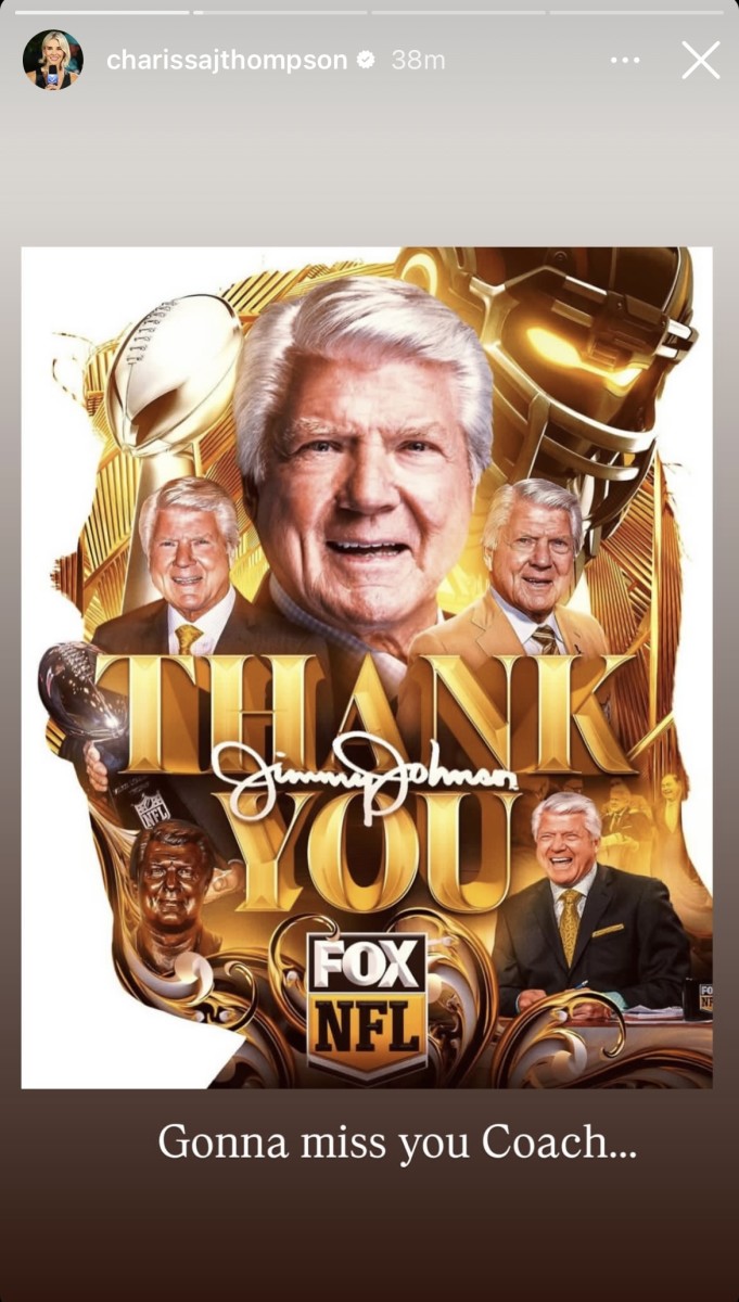 Charissa Thompson Sends Four-Word Message to Jimmy Johnson After Career ... Charissa Thompson Sends Four-Word Message to Jimmy Johnson After Career ...
