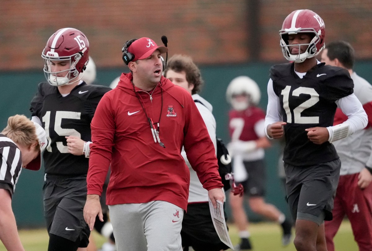 Alabama Crimson Tide OC Ryan Grubb Names 'Frontrunner' in Quarterback Competition is Ty Simpson ...