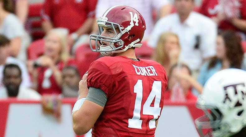 With All Eyes on Alabama Quarterbacks, Jake Coker Turns in Near ...