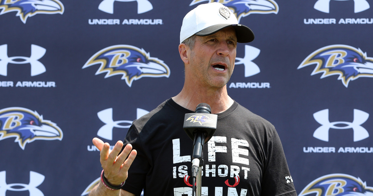 Baltimore Ravens' John Harbaugh Squat Goes Viral - Athlon Sports