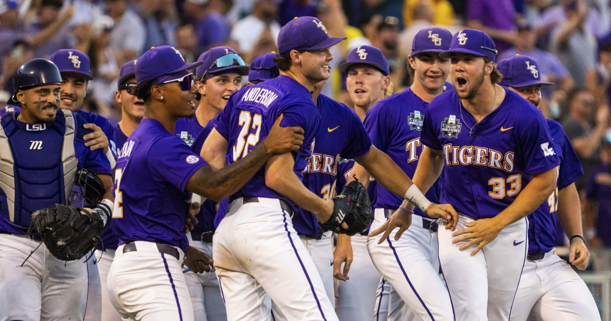 LSU’s Kade Anderson Reacts to Game One Victory - Athlon Sports