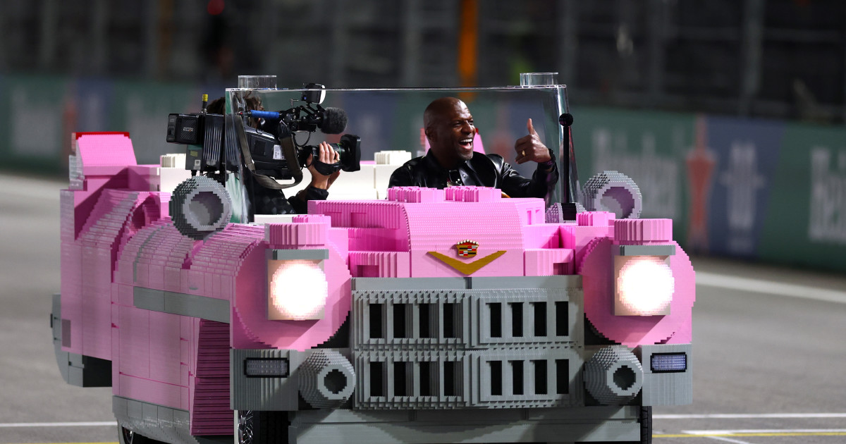 Terry Crews Steals the Show at Vegas GP with Pink LEGO Cadillac Ride ...